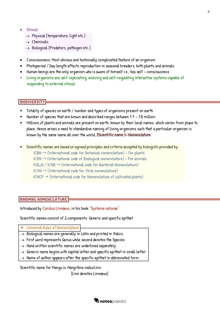 Biology Class XI NEET UG Notes