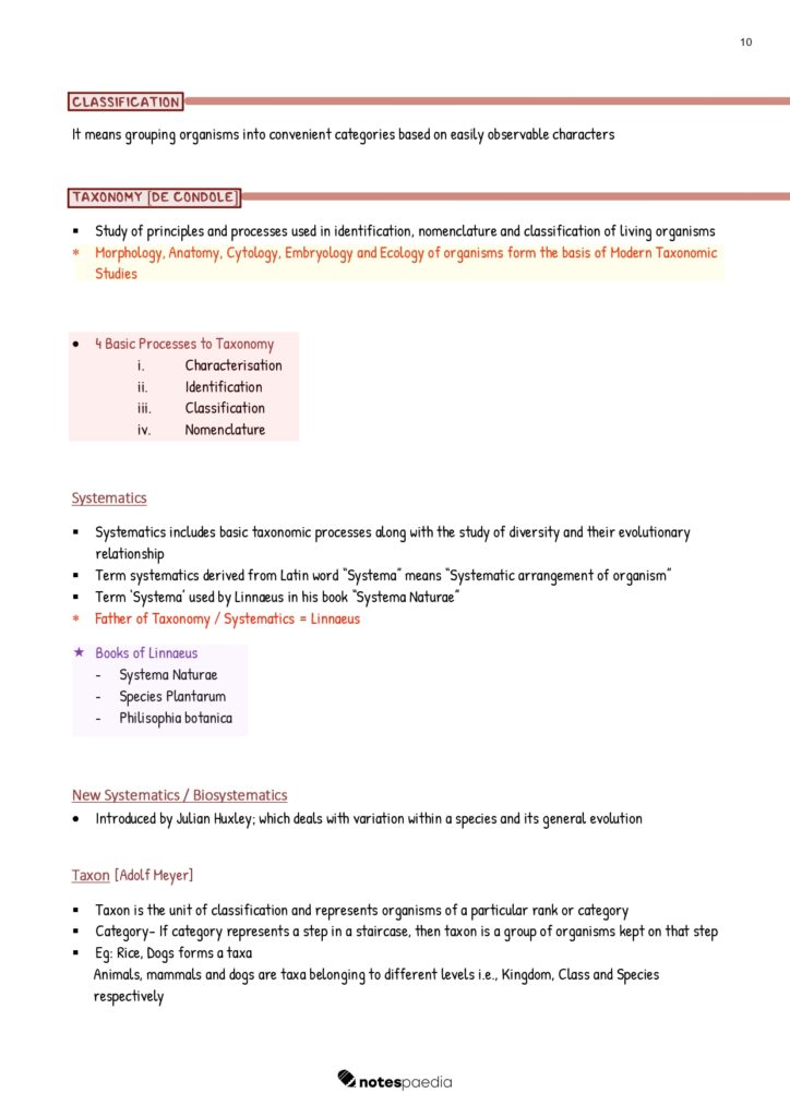 Biology Class XI NEET UG Notes